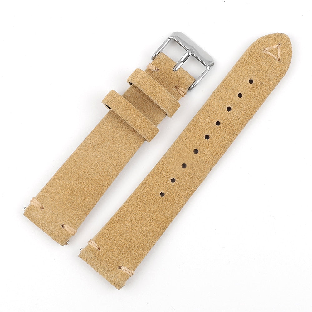Vintage Suede Universal Watch Strap - Beige / 18mm / 19mm / 20mm / 22m ...