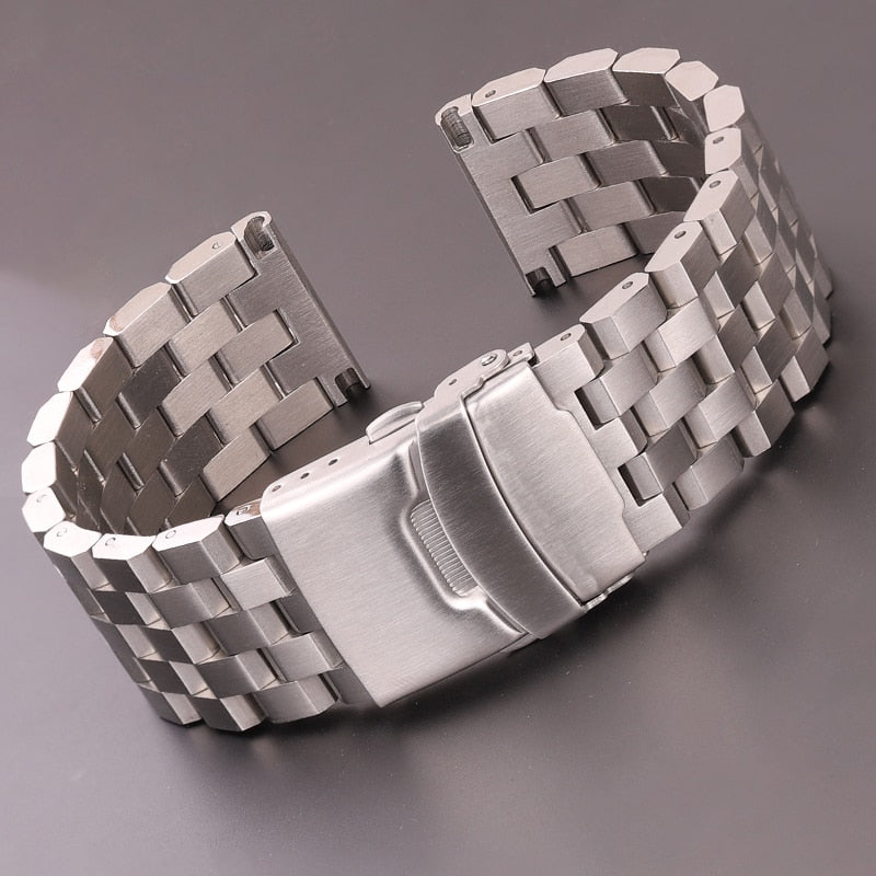 Engineering Brushed Steel Universal Bracelet / 18mm / 20mm / 22mm / 24 ...